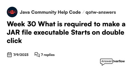 Week 30 — What Is Required To Make A Jar File Executable Starts On Double Click Java