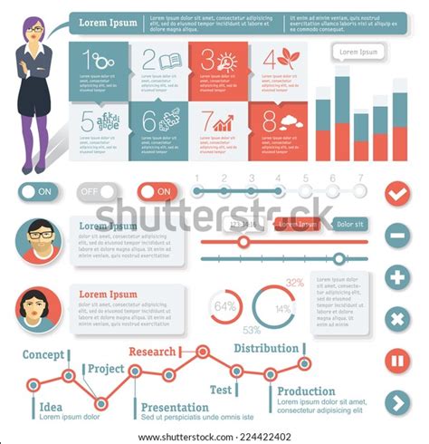 Flat Interface Design Element Set Vector Stock Vector Royalty Free Shutterstock