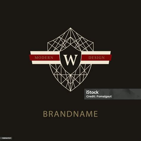 선형 모노그램 무기의 기하학적 코트 편지 W 우아한 로고 캘리그래피 럭셔리 엠블럼 그래픽 스타일 책 디자인 초대장 브랜드 이름