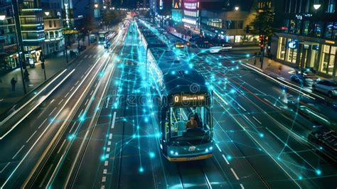 Public Transport Powered By Ai Algorithms City Where Stock Illustration
