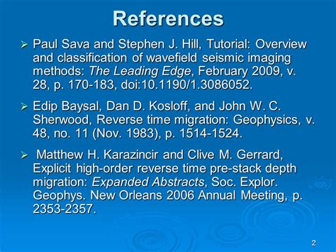 Reverse Time Migration Ppt Video Online Download