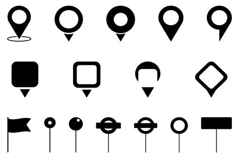 Icon Set Of Map Pin Location Pin Symbol Vector Illustration 10451757 Vector Art At Vecteezy