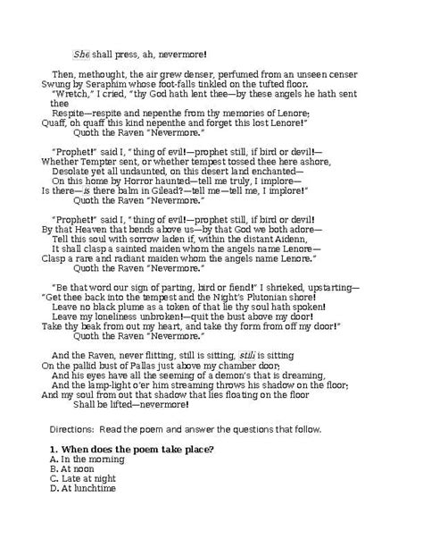 The Raven By Edgar Allan Poe By Lashanda Moss Hill Tpt