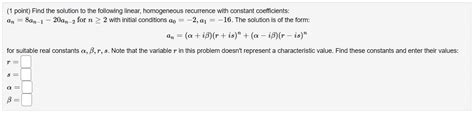 Solved 1 Point Find The Solution To The Following Linear