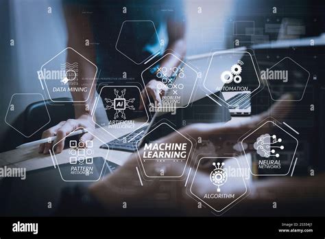 machine learning technology diagram with artificial intelligence ai