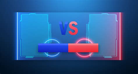 파란색과 빨간색 프레임이있는 Versus 프레임 로고의 네온 기호 스톡 벡터 농구 팀 스포츠에 대한 스톡 벡터 아트 및 기타 이미지 농구 팀 스포츠 비디오 게임