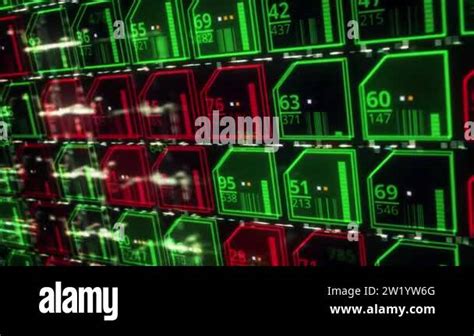 Futuristic Computer Interface Background With Cells Animation Lots Of Glowing Cells And