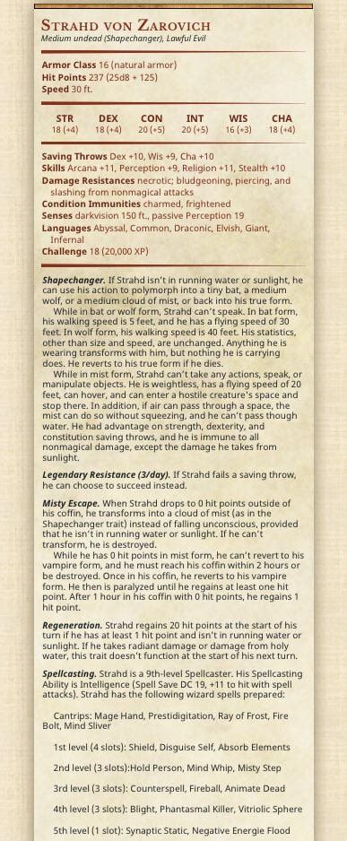 Lich Strahd Stat Block By Cytheran97 On Deviantart 44 Off