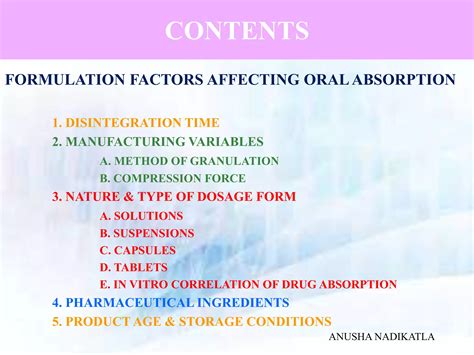 Formulation Factors Effecting Bioavailability Of Drugs Pptx