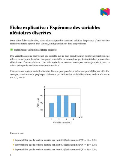Leçon Espérance Dune Variable Aléatoire Discrète Nagwa