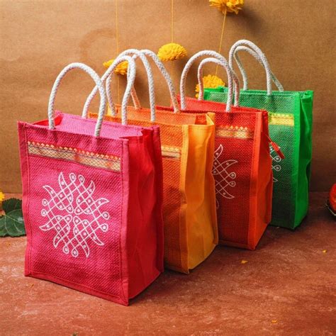 Kolam Jute Bags Indian T Bags Colorful Bags For Indian Wedding