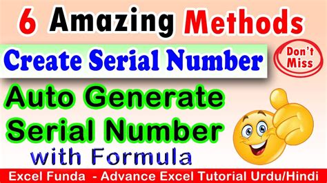 How To Create Serial No Automatically In Excel 6 Methods To Create