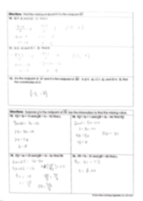 Solution Unit 1 Distance And Midpoint Formulas Geometry Basics Worksheets Library