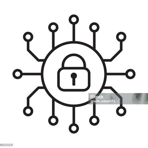 Cyber Security Icon Vector Security Logo Artificial Intelligence Keyhole Symbol Speed Internet