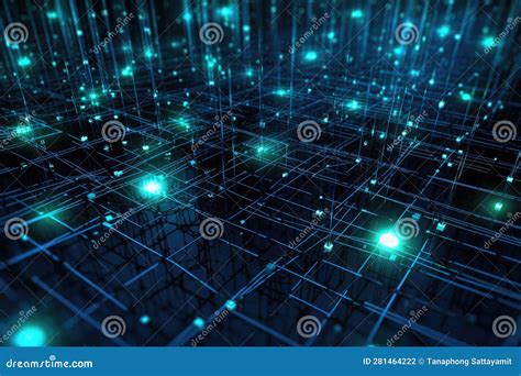 Abstract Technology Background With Circuit Board And Glowing Lights