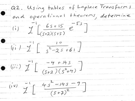 Solved Using Laplace Transform And Operational Theorems