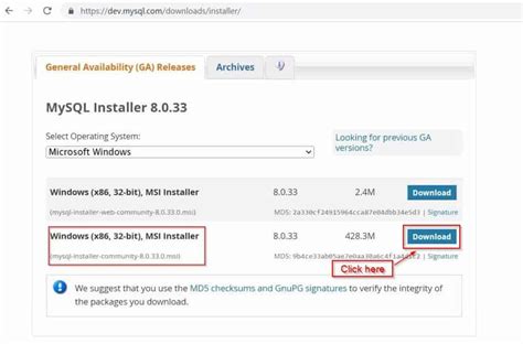 how to install mysql on windows