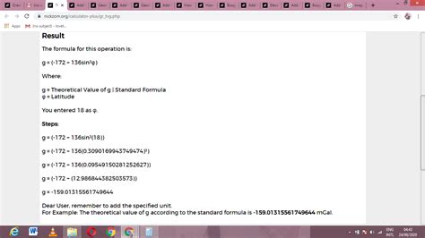 How To Calculate And Solve For Theoretical Value Of G Standard Formula Gravity