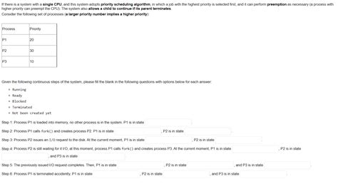 Solved If There Is A System With A Single CPU And This Chegg