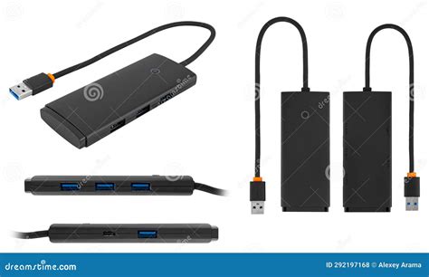 USB C Hub Multifunction Station On White Background In Isolation Stock Photo Image Of
