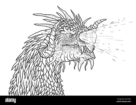 Dragon Coloring Page Outline Illustration Dragon Drawing Coloring
