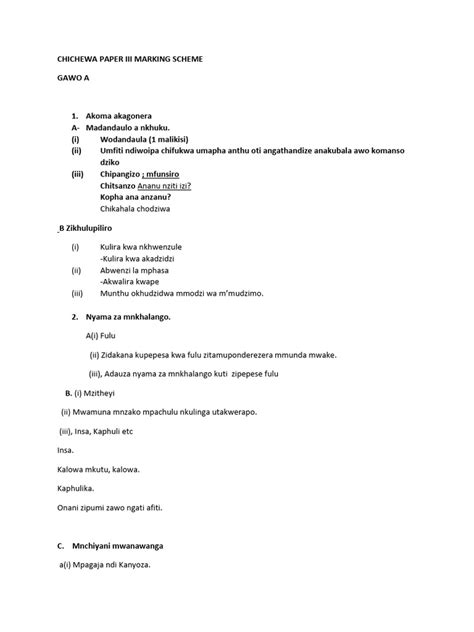 Chichewa Paper Iii Pdf