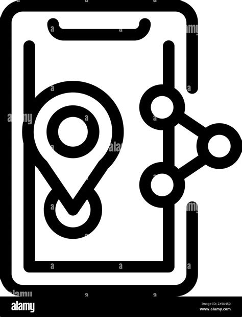 Illustration Of A Mobile Navigation App Icon With Black And White