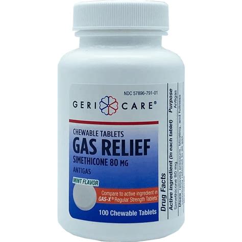 Gericare Chewable Simethicone Tab 80mg Bt100 Box Of 100 Pack Of 6 Shelhealth
