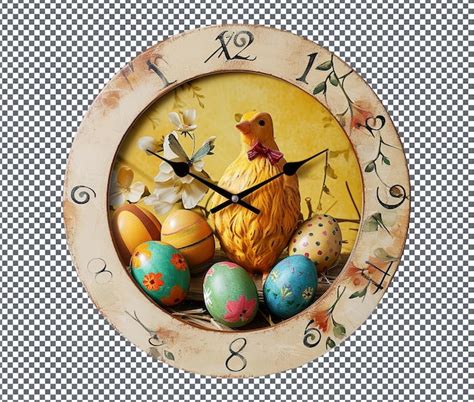 Premium Psd Beautiful Easter Themed Wall Clock Isolated On