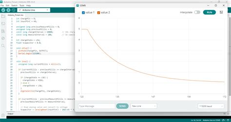 Rc Circuit With Serial Plotter Ide 2x Arduino Forum