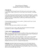 SS Outline Wells Docx Social Sciences Outline Handling Sexual