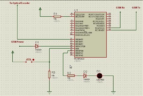 Proteus Circuitry For The Photo Encoder Signal And Microcontroller