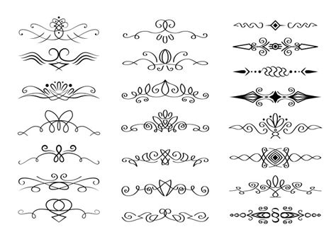 Text Divider Simple Black Line Icons Set Vector Image