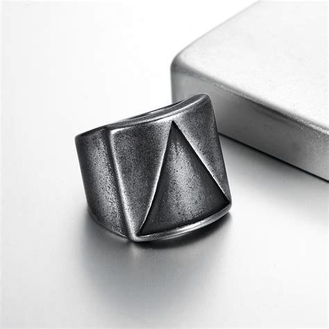 Cfbulongs Winkel Rvs Viking Driehoek Ring Retro Kl Grandado