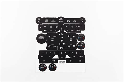 Replacement Control Buttons Kit For Radio And Air Conditioning For Saab