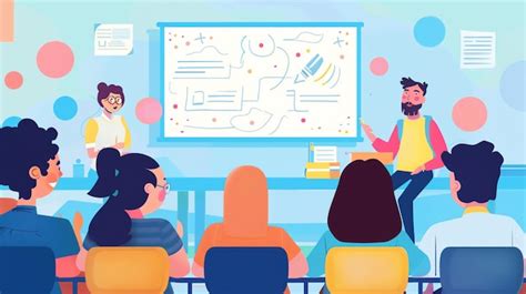 Premium Photo An Illustration Of A Classroom Setting With A Teacher
