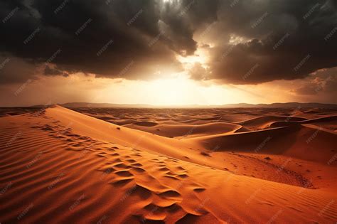 Premium Photo The Sahara Desert Stretches Endlessly Its Dramatic