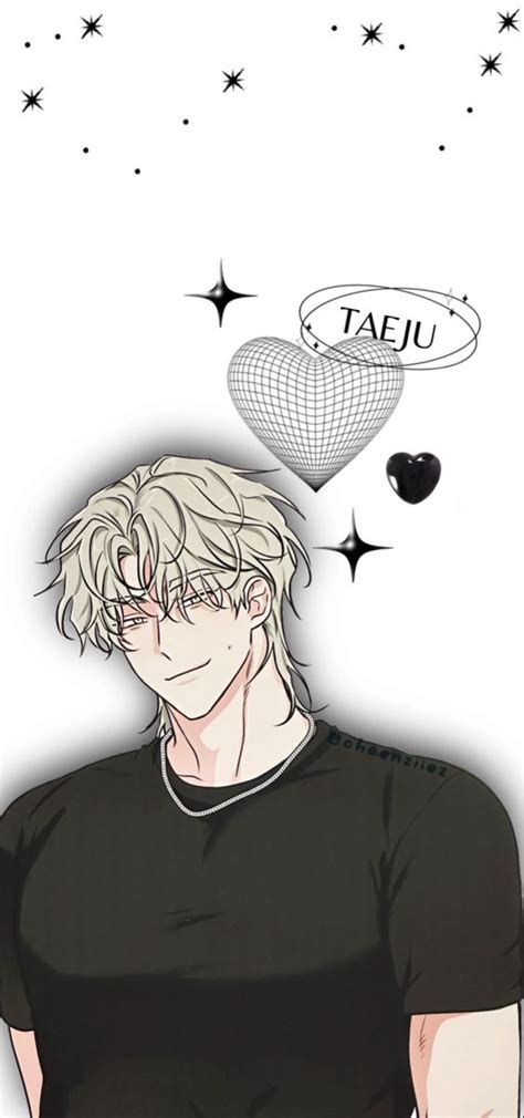 A Drawing Of A Man With Blonde Hair And Black T Shirt Standing In Front Of A White Background