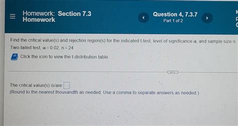 Solved Homework Section 7 3 Homework Question 2 7 3 3 Part