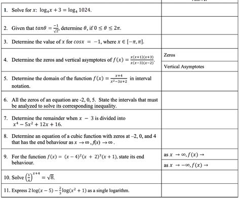 solved 1 solve for x log4x 3 log4 1024 2 given that