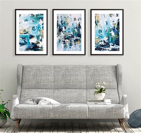 Large Abstract Set Of Three Prints Framed Wall Art By Abstract House Notonthehighstreet Com