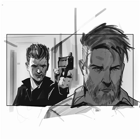 线稿系列 黑白场景（以场景为主构图） 花瓣网