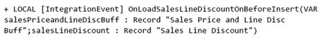 EventRequest Table 1304 Sales Price And Line Disc Buff