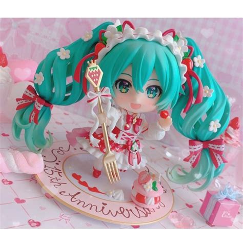 우츄란 굿스마일 하츠네 미쿠 넨도로이드 15주년 한정판 딸기 피규어 위시버킷
