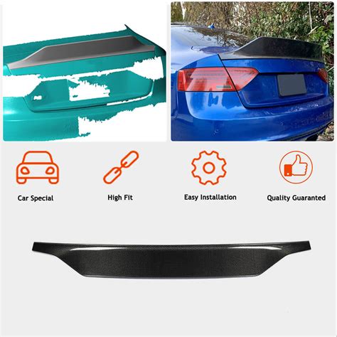 Audi Rs5 B8 5 Carbon Fiber Rear Trunk Spoiler Wing Lip Exterior Mods