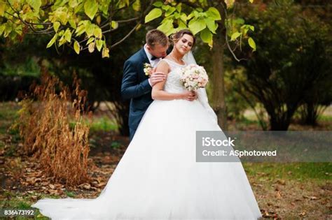잘생긴 새로 결혼된 커플 산책 하 고 밝고 맑은 결혼 날에 공원에서 서로 회사를 즐기고 2명에 대한 스톡 사진 및 기타 이미지 2명 감정 결혼식 Istock