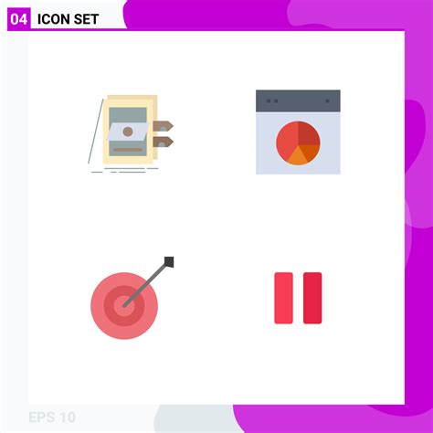 Flat Icon Pack Of 4 Universal Symbols Of Pos Ui System Design Collection Editable Vector Design