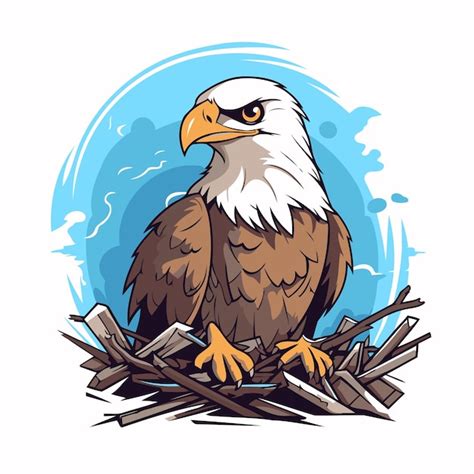 Premium Vector Eagle In The Nest Vector Illustration Of An Eagle In