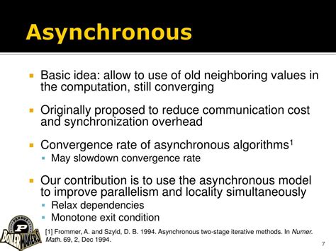 Ppt Improving Parallelism And Locality With Asynchronous Algorithms Powerpoint Presentation