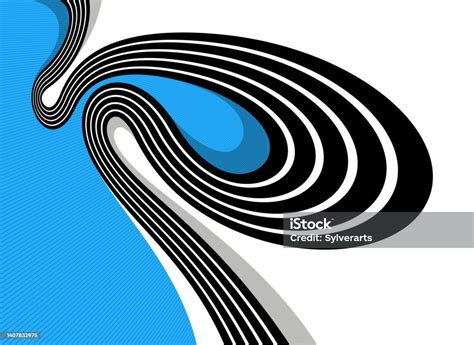 크리에이티브 라인 벡터 추상적 배경 3d 원근 선형 그래픽 디자인 구성 차원 회전 포스터 또는 배너의 줄무늬 거리에 대한 스톡 벡터 아트 및 기타 이미지 Istock